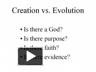 Creation vs. Evolution presentation | free to download
