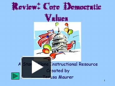 PPT – Review: Core Democratic Values PowerPoint presentation | free to ...
