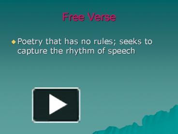 PPT – Free Verse PowerPoint presentation | free to download - id ...