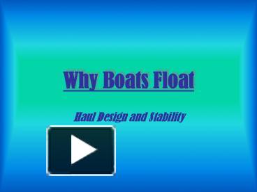Why Boats Float presentation | free to view