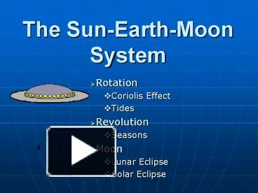 The Sun-Earth-Moon System presentation | free to view