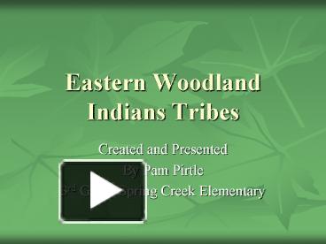 Eastern Woodland Indians Tribes presentation | free to view