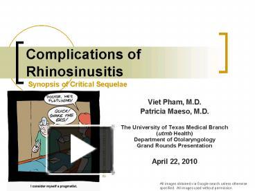 Complications of Rhinosinusitis presentation | free to view