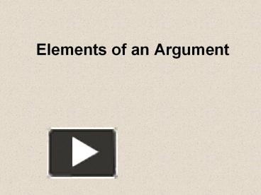 Elements of an Argument presentation | free to download