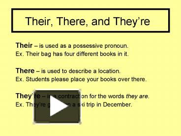 Their, There, and Theyre presentation | free to view
