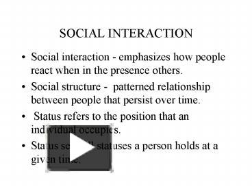 SOCIAL INTERACTION presentation | free to download