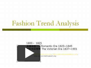 Fashion Trend Analysis presentation | free to view