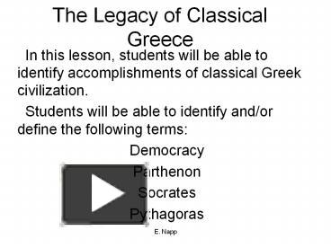 The Legacy of Classical Greece presentation | free to download