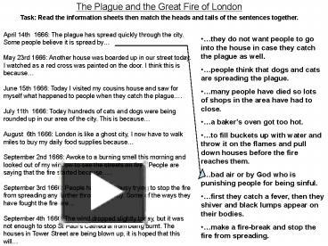 The Plague and the Great Fire of London presentation | free to view