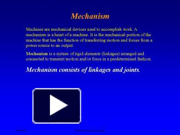 Mechanism presentation | free to view