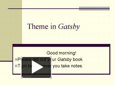 PPT – Theme in Gatsby PowerPoint presentation | free to download - id ...