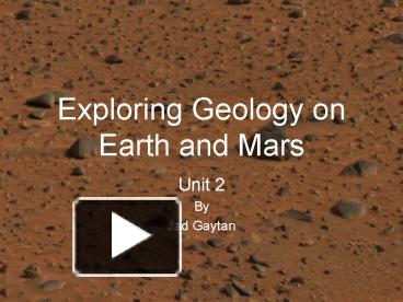Exploring Geology on Earth and Mars presentation | free to view