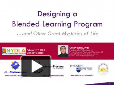 Designing a Blended Learning Program presentation | free to download