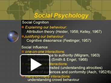 PPT – Social Psychology PowerPoint presentation | free to view - id ...