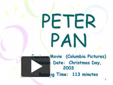 PETER PAN presentation | free to view