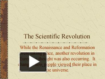The Scientific Revolution presentation | free to view