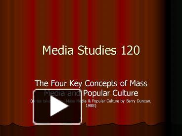 Media Studies 120 presentation | free to view