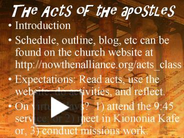 The Acts of the apostles presentation | free to view