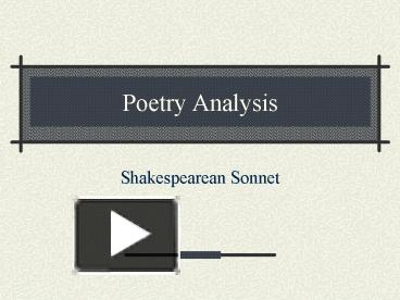 Poetry Analysis presentation | free to view
