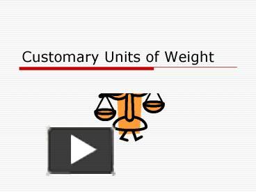 Customary Units of Weight presentation | free to view