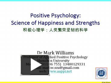 Positive Psychology: presentation | free to view