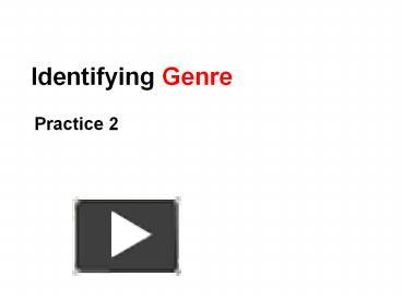 Identifying Genre presentation | free to download