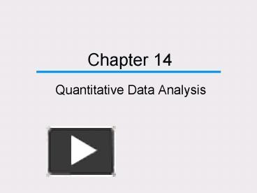 Quantitative Data Analysis presentation | free to view