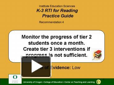 PPT – Monitor the progress of tier 2 students once a month. Create tier ...