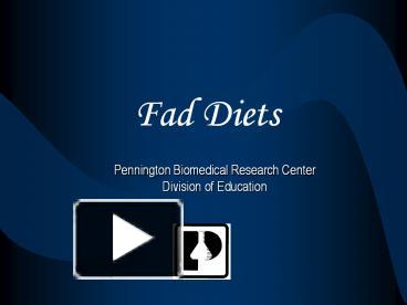 Fad Diets presentation | free to download