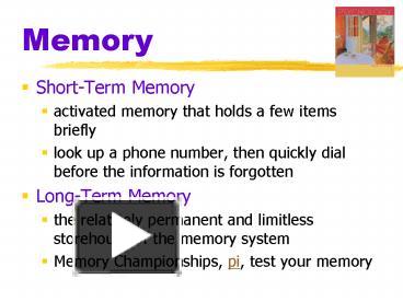 PPT – Memory PowerPoint presentation | free to download - id: 481bbb-OTA5M