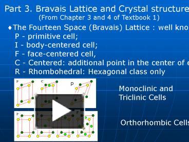 PPT – Part 3. Bravais Lattice and Crystal structures PowerPoint presentation | free to view - id ...