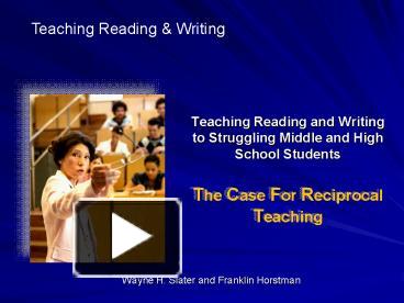 Teaching Reading and Writing to Struggling Middle School and High ...