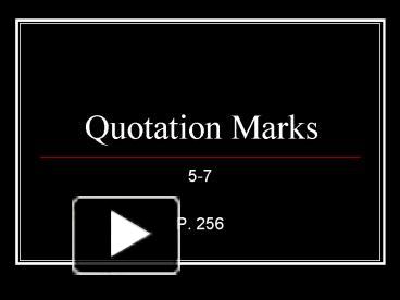 Quotation Marks presentation | free to view