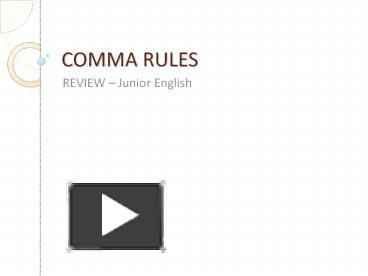 COMMA RULES presentation | free to download