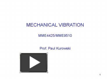 MECHANICAL VIBRATION presentation | free to view