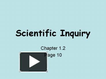 Scientific Inquiry presentation | free to download