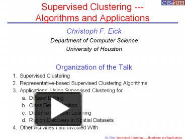 PPT – Supervised Clustering --- Algorithms and Applications PowerPoint presentation | free to ...