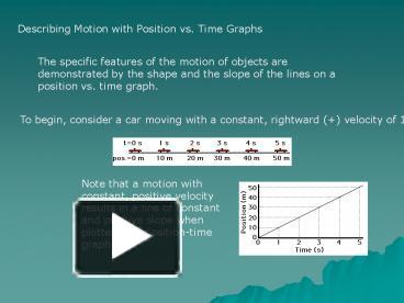 Describing Motion with Position vs. Time Graphs presentation | free to view