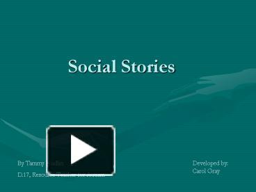 Social Stories presentation | free to view