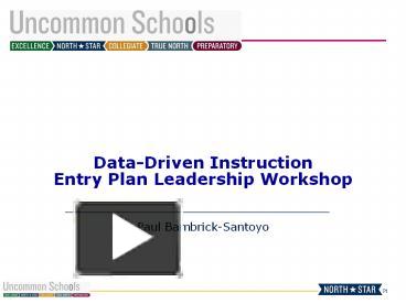 Data-Driven Instruction Entry Plan Leadership Workshop presentation ...