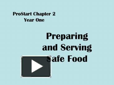 ProStart Chapter 2 Year One presentation | free to view