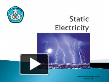 Static Electricity presentation | free to download