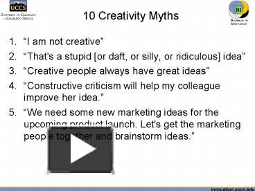 PPT – 10 Creativity Myths PowerPoint presentation | free to download ...