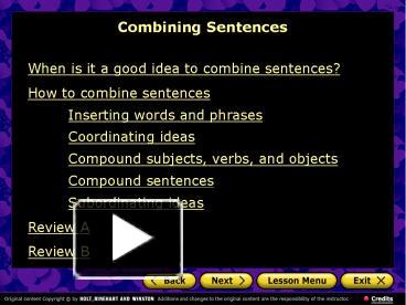 Combining Sentences presentation | free to download