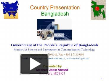 Country Presentation Bangladesh presentation | free to view