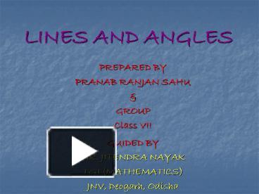 LINES AND ANGLES presentation | free to view