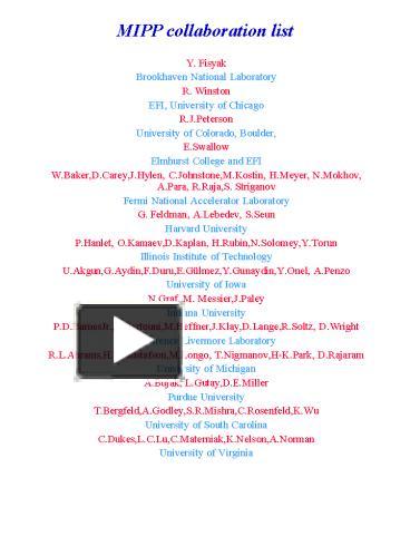 MIPP collaboration list presentation | free to download