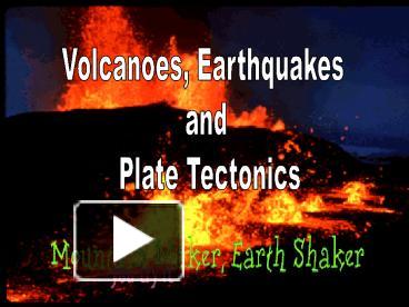 Volcanoes, Earthquakes presentation | free to view