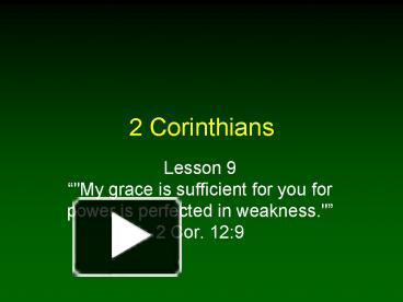 2 Corinthians presentation | free to view