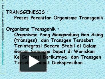 TRANSGENESIS : presentation | free to download